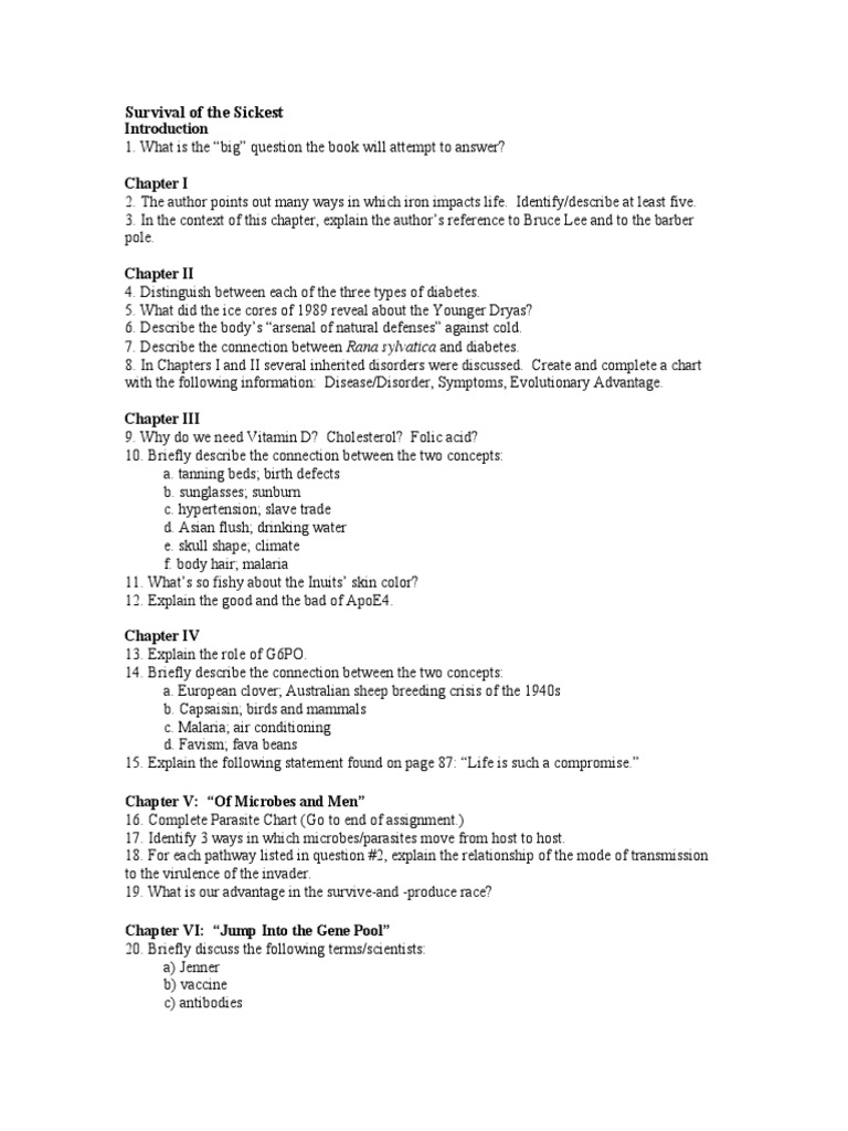 Survival of The Sickest | Download Free PDF | Evolution | Life Sciences