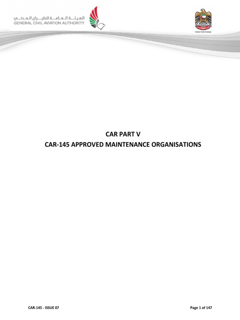 Car-145 - Approved Maintenance Organisation - Issue 07 | PDF | Engineer ...