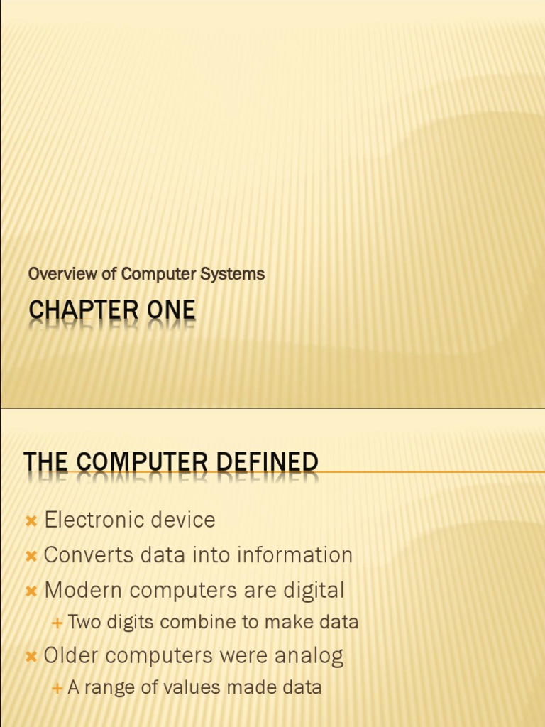 Chapter One: Overview of Computer Systems | PDF | Computer Data Storage | Computer Hardware