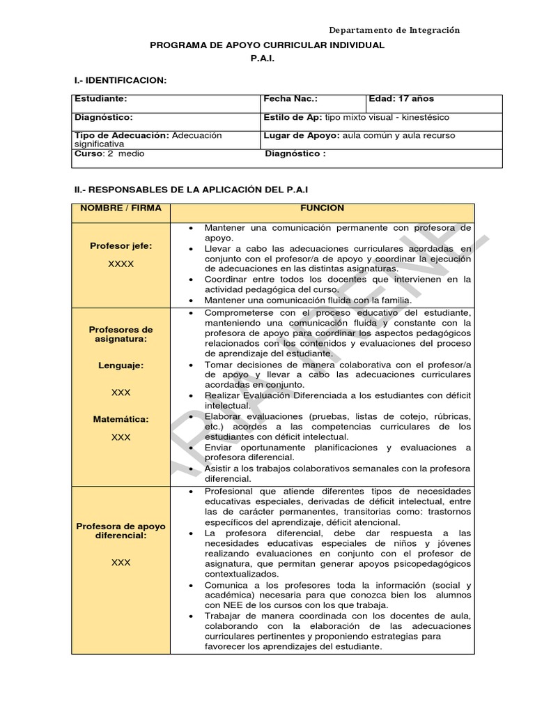 Pai 2 Irene 2018 | PDF | Salón de clases | Maestros