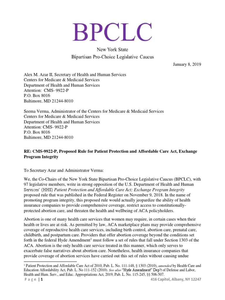 BPCLC Opposition to Medicare Rule | PDF | Patient Protection And ...