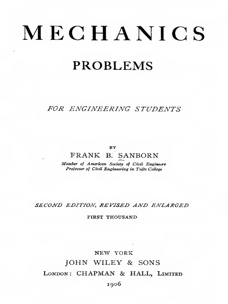 Mechanics Problems For Engineering Students | PDF | Horsepower | Force