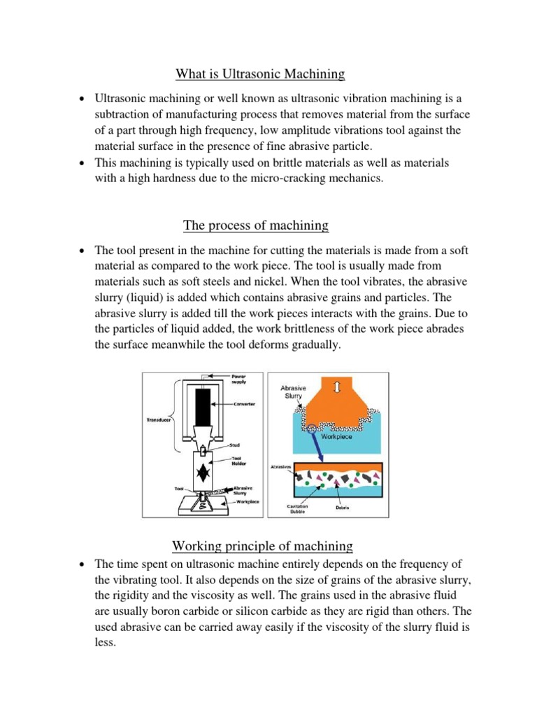 Ultrasonic Machining | PDF | Technology & Engineering