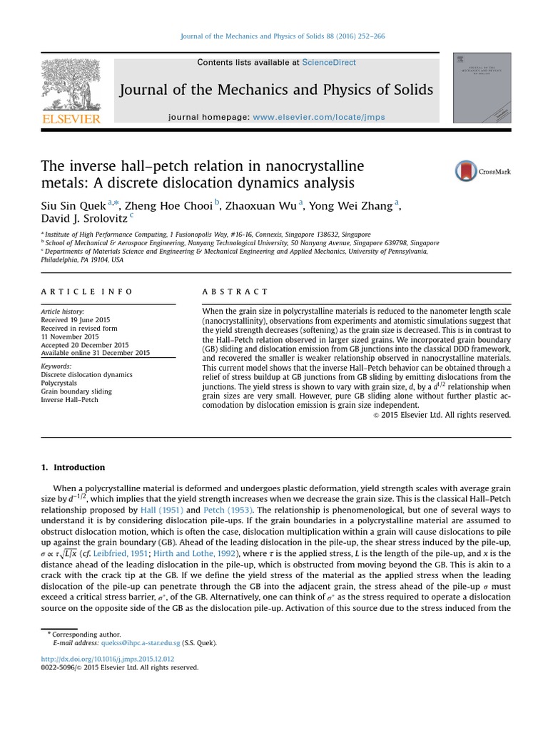 The Inverse Hall-Petch Relation in Nanocrystalline Metals: A Discrete ...