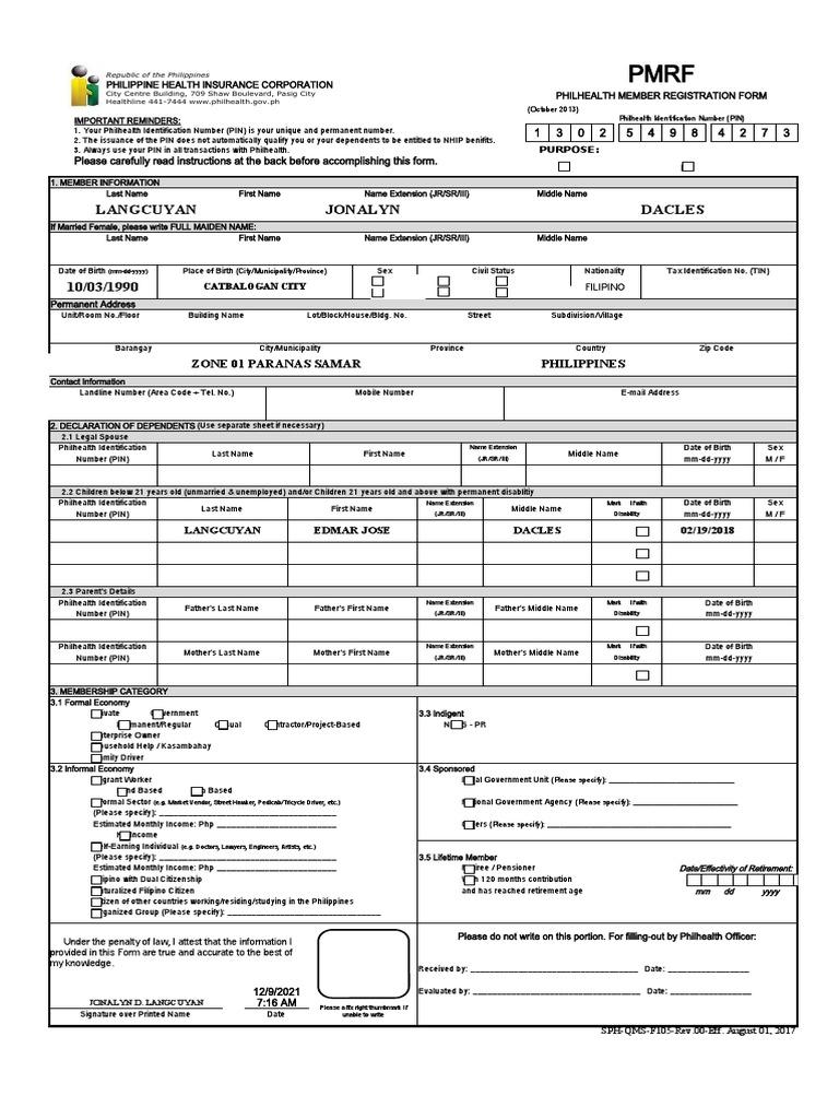 PMRF & CSF | PDF | Informal Sector | Medical Record