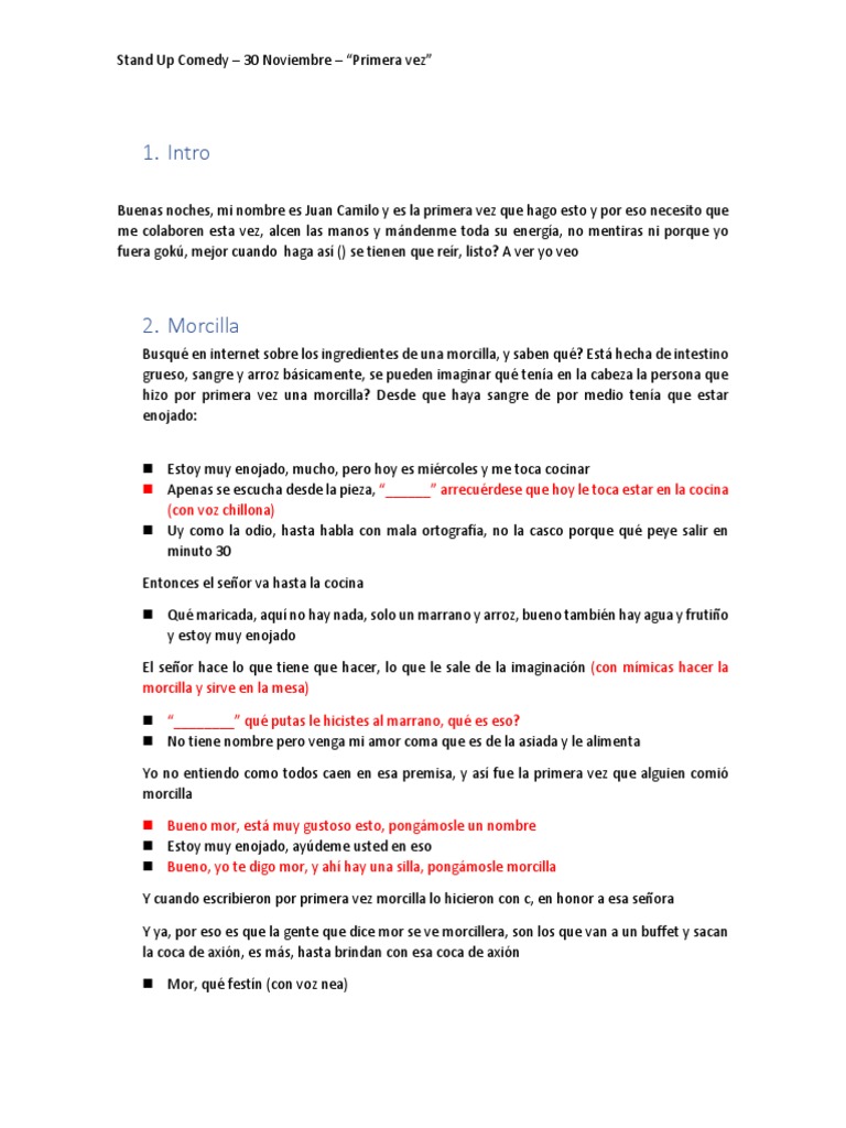 Rutina de Stand Up Comedy | PDF | Ocio