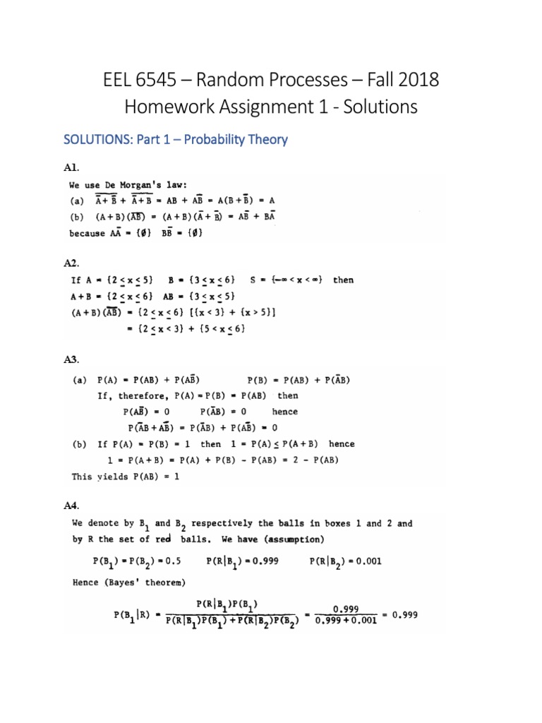 Homework Assignment 1 - Solutions | PDF