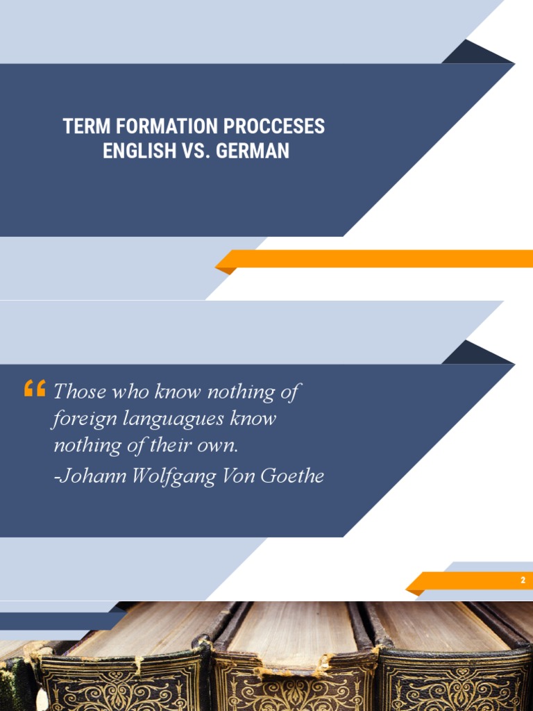 Term Formation Procceses English vs. German | PDF