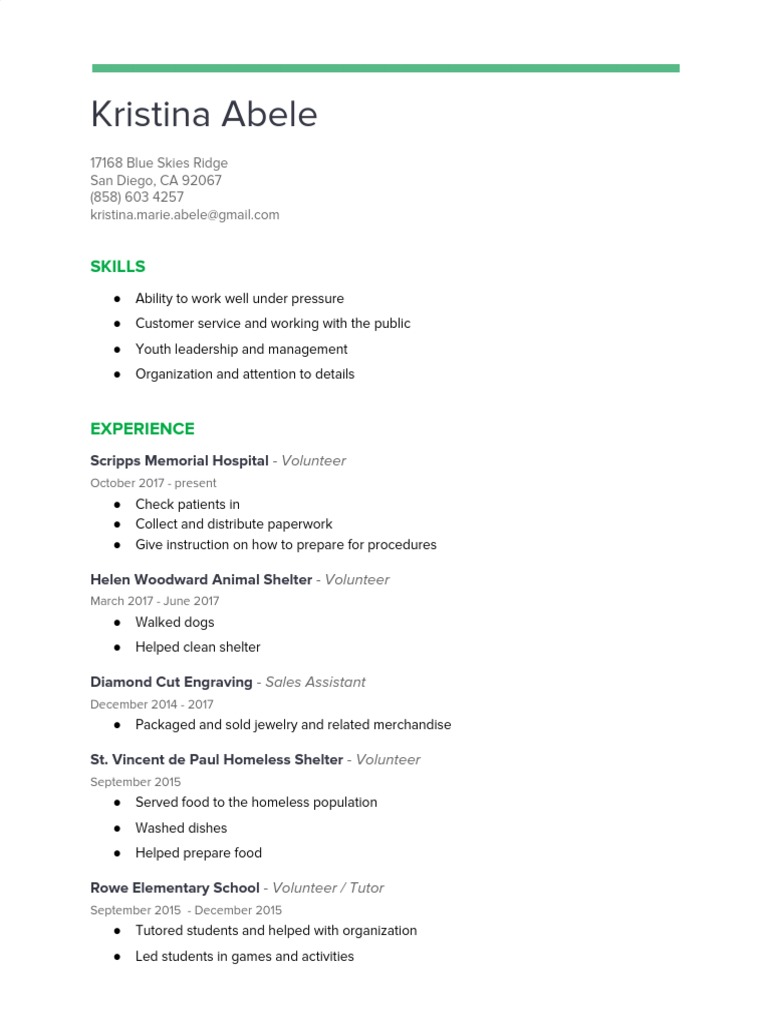 Kristina Abele Resume | PDF