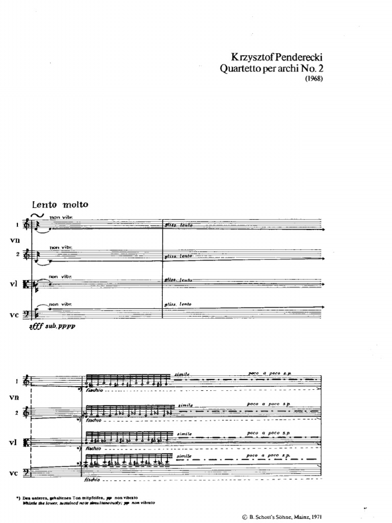 Penderecki, Krzystof - String Quartet No. 2 | PDF