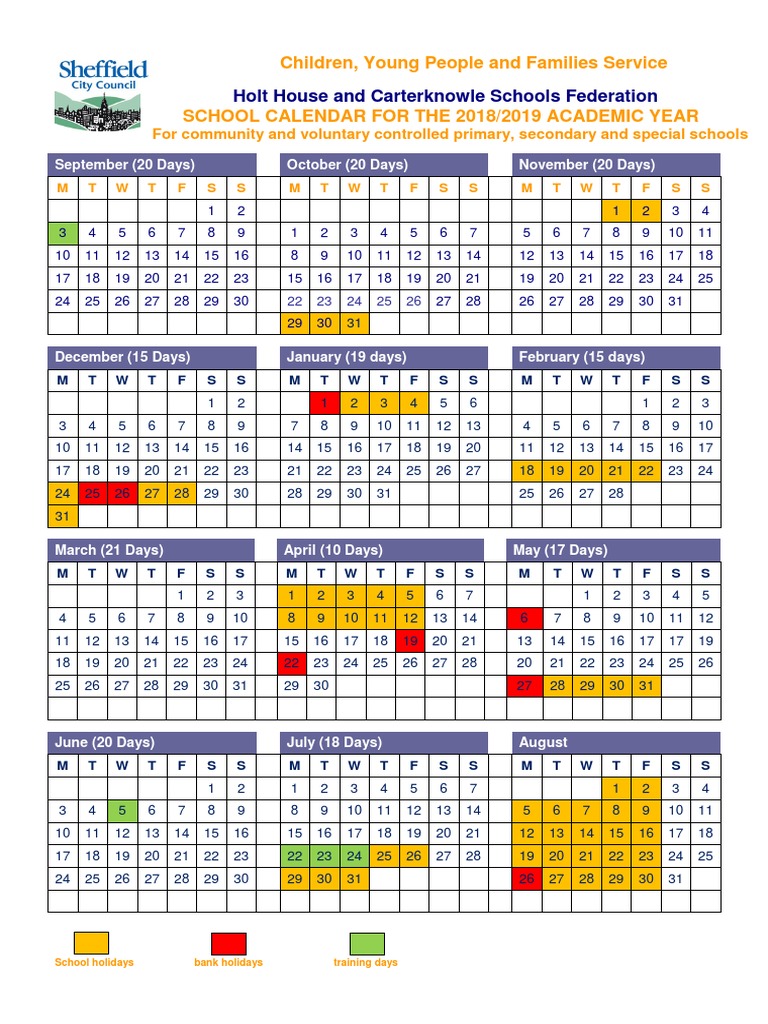 Final Approved Calendar 2018 19 | PDF | Schools | Educational Institutions