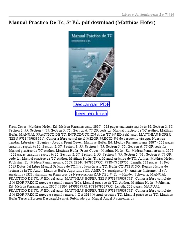 Manual Practico de TC 5 Ed | PDF