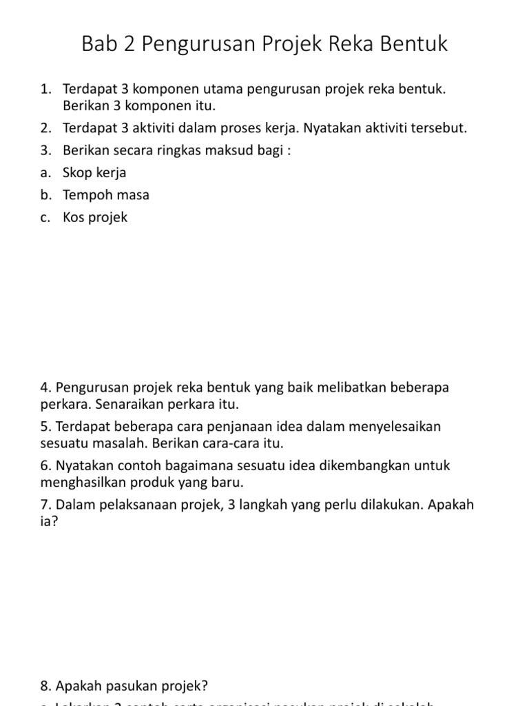 Bab 2 Pengurusan Projek Reka Bentuk | PDF