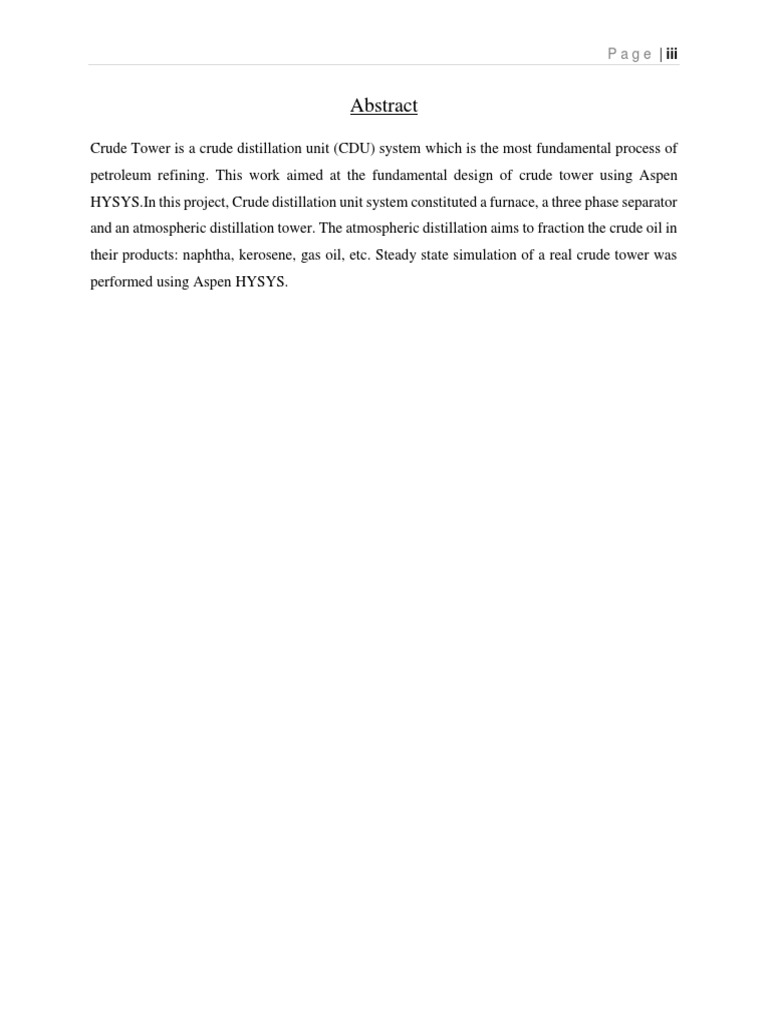 Crude Tower Simulation Using Aspen HYSYS | PDF | Petroleum | Distillation