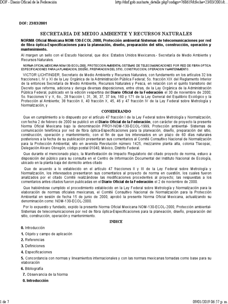 NOM-130-ECOL-2000 para Voz y Datos | PDF | Residuos | México
