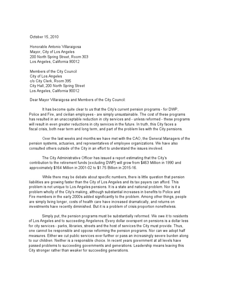 Civic Pensions - Letter | PDF | Finance & Money Management