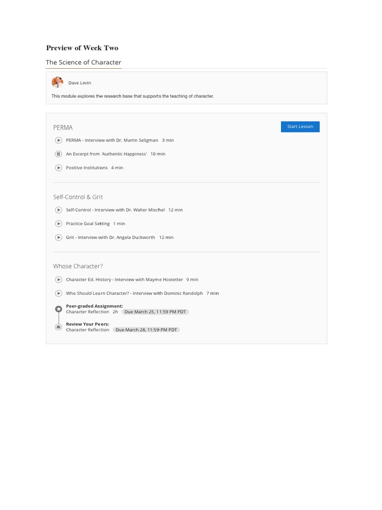 Teaching Character and Creating Positive Classrooms (Week 2) | PDF