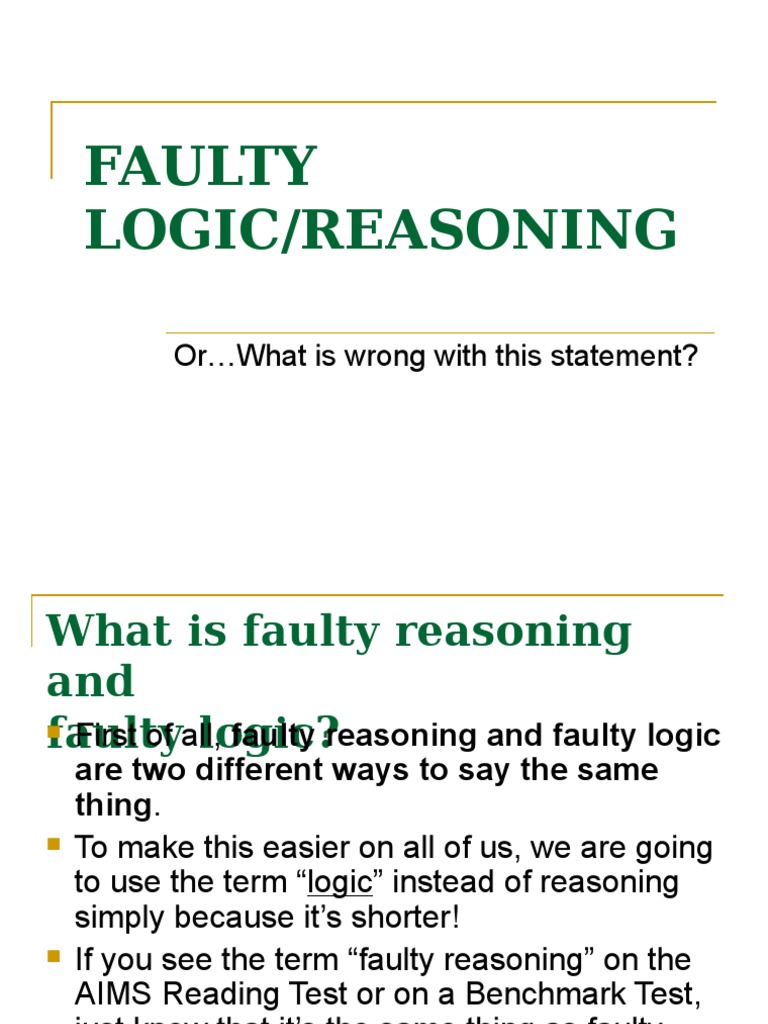 Faulty Reasoning | PDF | Causality | Reason