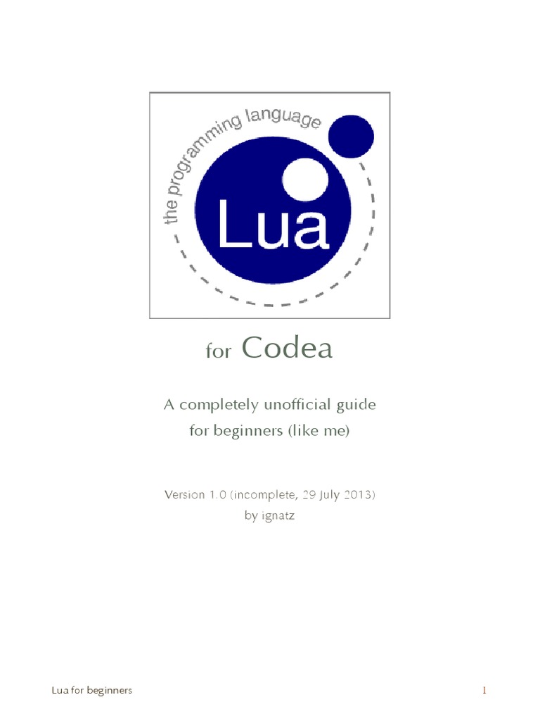 Lua For Beginners | PDF | Astrological Sign | Areas Of Computer Science