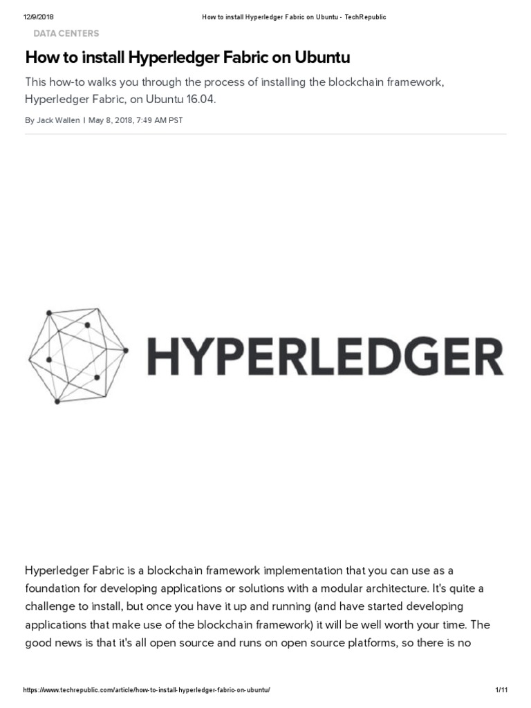 How To Install Hyperledger Fabric On Ubuntu - TechRepublic | Download Free PDF | Investor ...