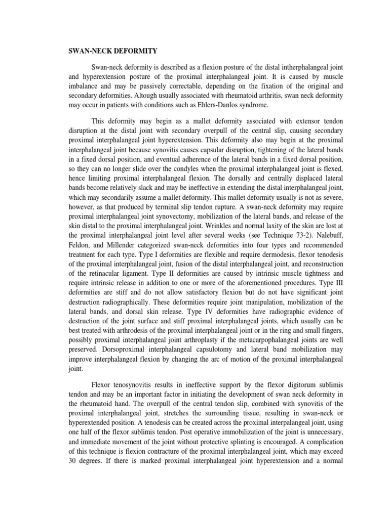 Understanding Swan-Neck Deformity | PDF | Musculoskeletal Disorders ...