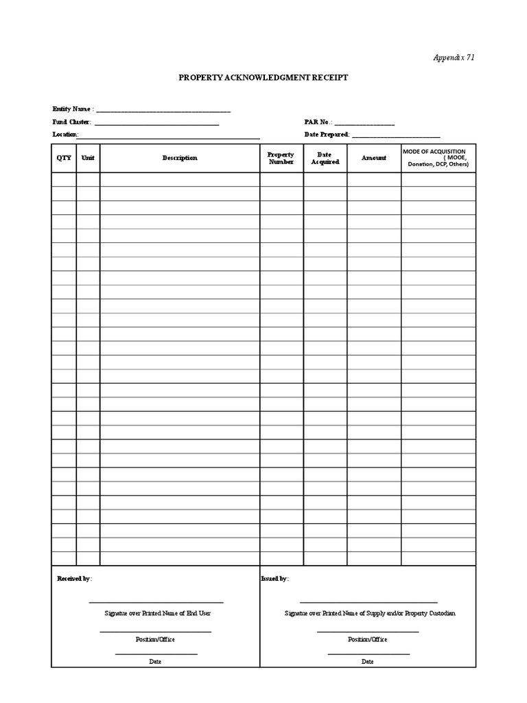 Appendix 71 - PAR | PDF