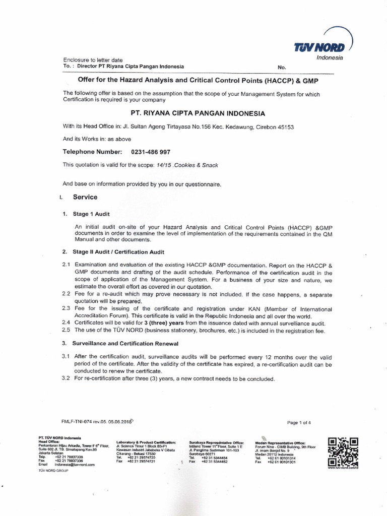 Tuv Nord | PDF | Hazard Analysis And Critical Control Points | Audit