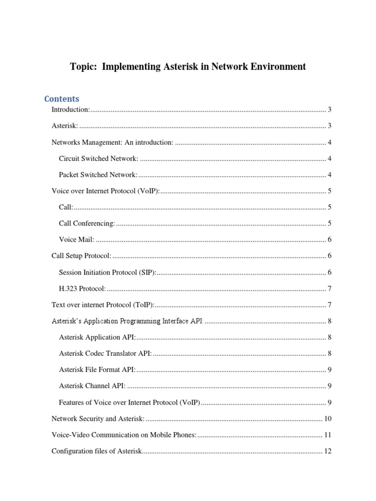 Literature Review Asterisk - Edited | PDF | Session Initiation Protocol | Voice Over Ip