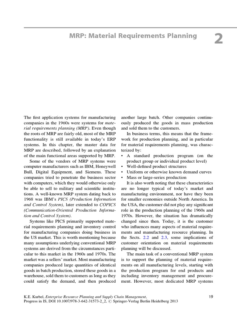 MRP: Material Requirements Planning | PDF | Relational Database | Inventory