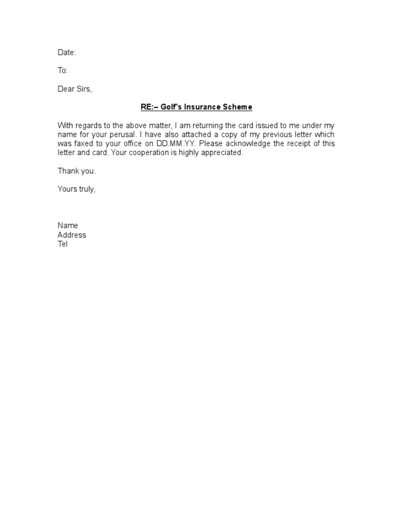 Return Insurance Card | PDF
