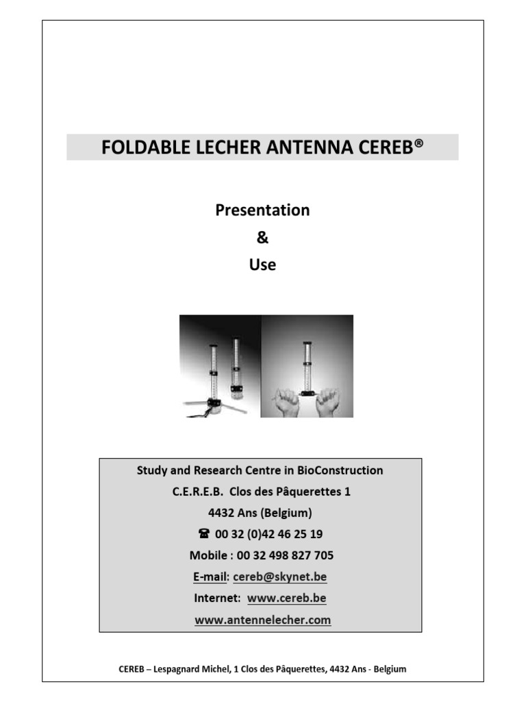 Foldable Lecher Antenna Cereb®: Presentation & Use | PDF | Hertz ...