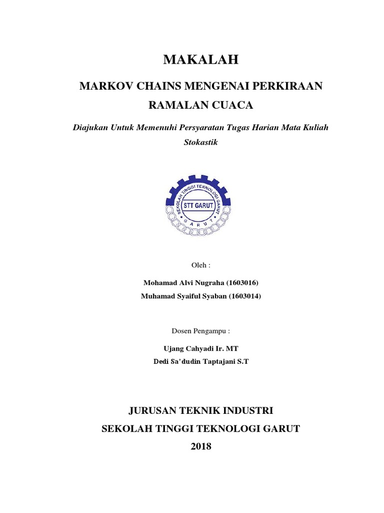 Metode Stokastik Markov Chain | PDF