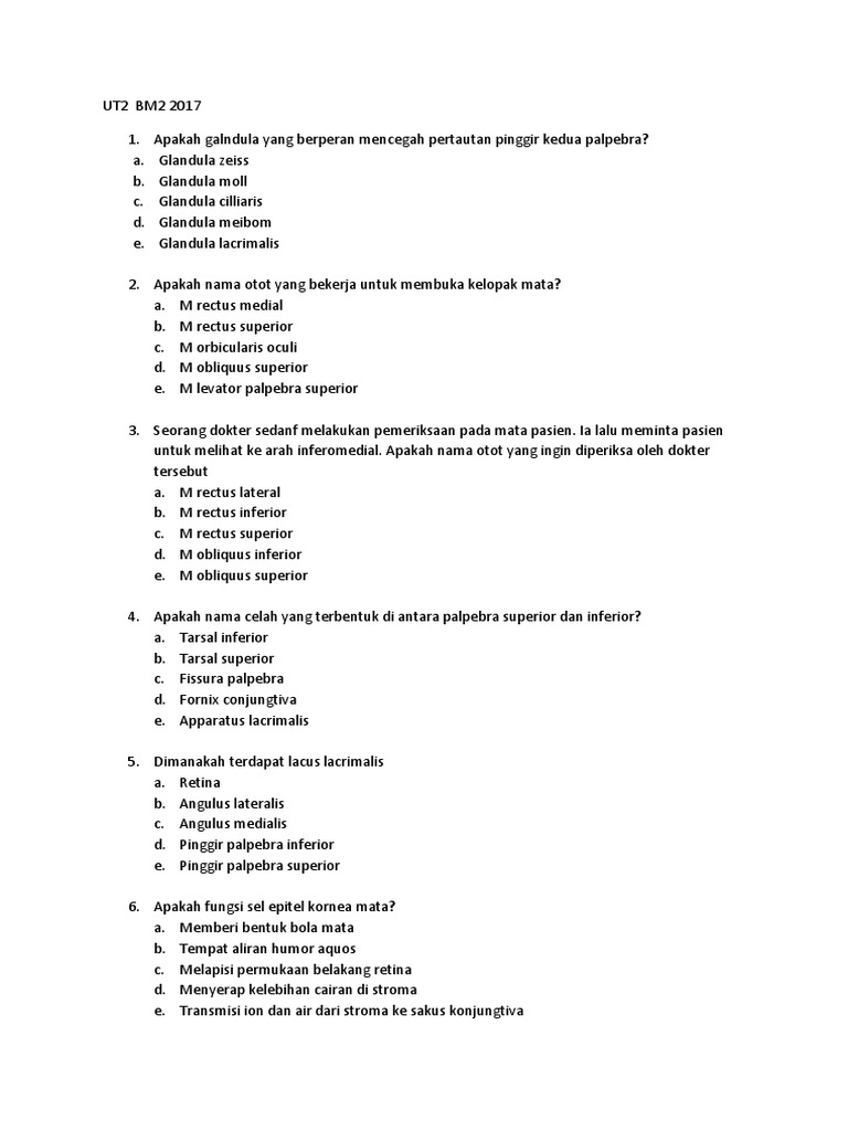 Soal Ut 2 BM 2 2017 | PDF