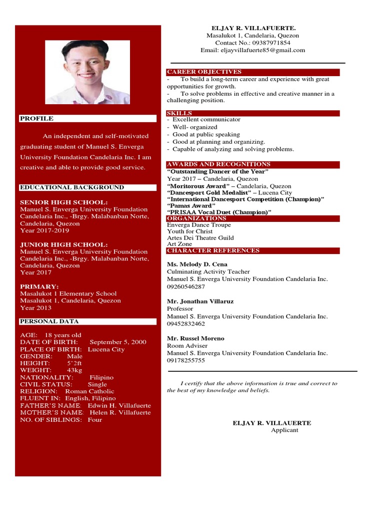 Resume Eljay | PDF | Behavior Modification | Learning