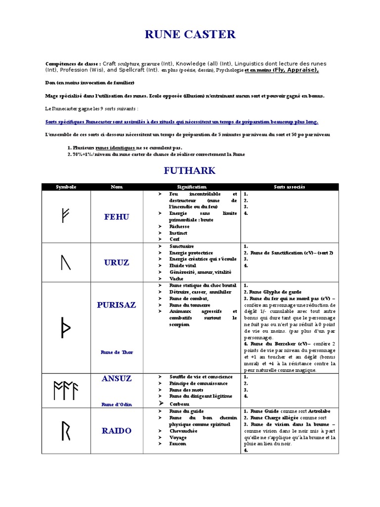 Runes et Sorts pour Runecasters | PDF | Rune | La nature