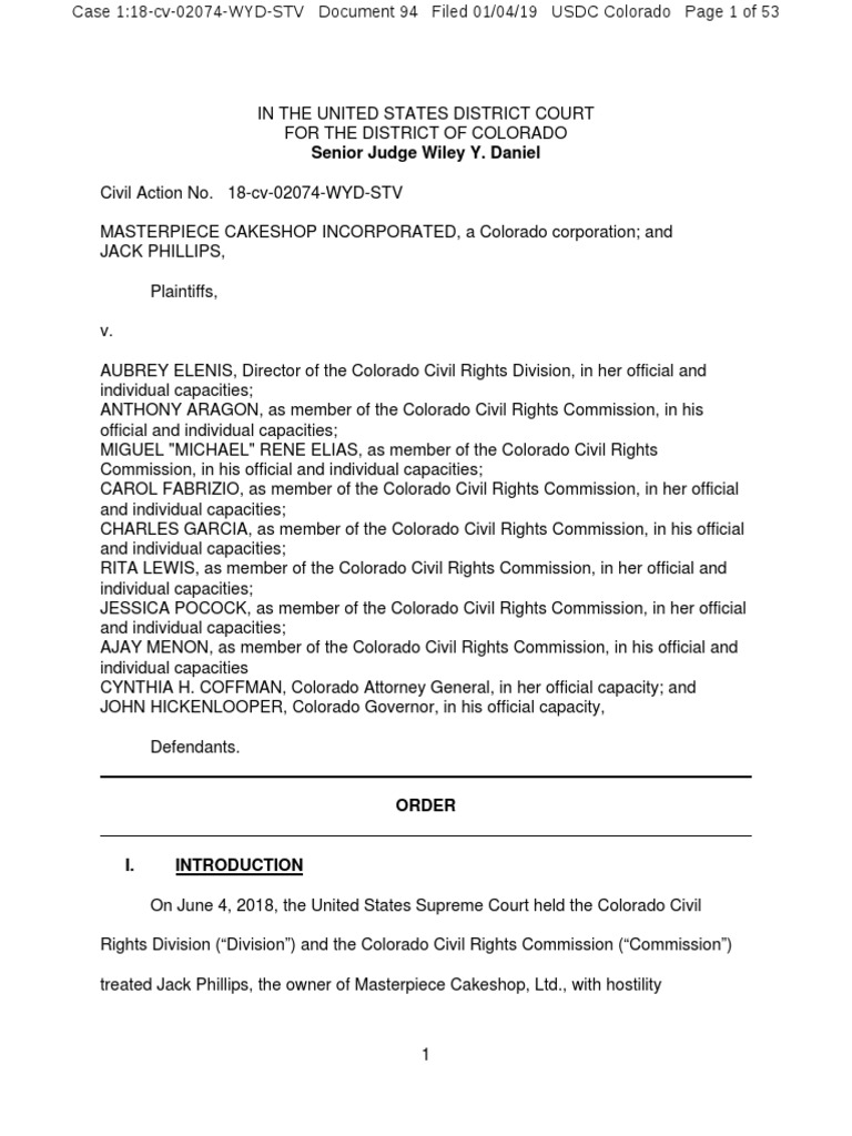 Senior Judge Wiley Y. Daniel | PDF | Abstention Doctrine | Complaint