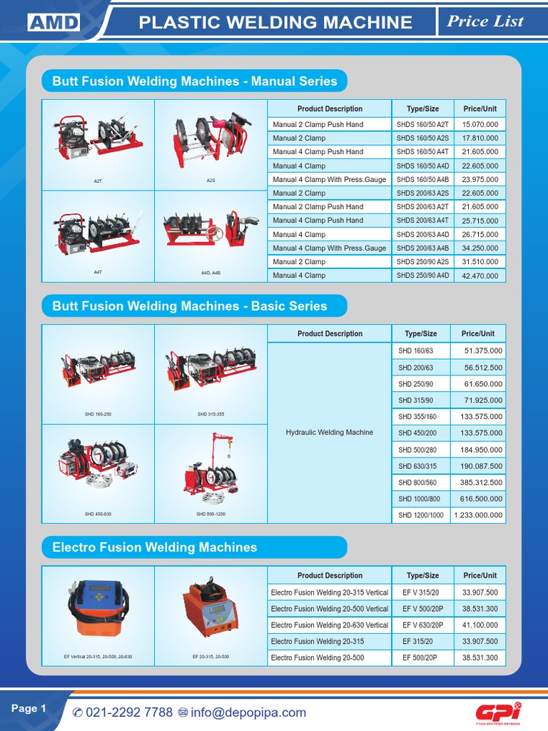 GPI Price List Welding Machine | PDF | Welding | Construction