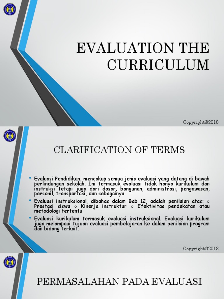 Evaluation The Curriculum | PDF