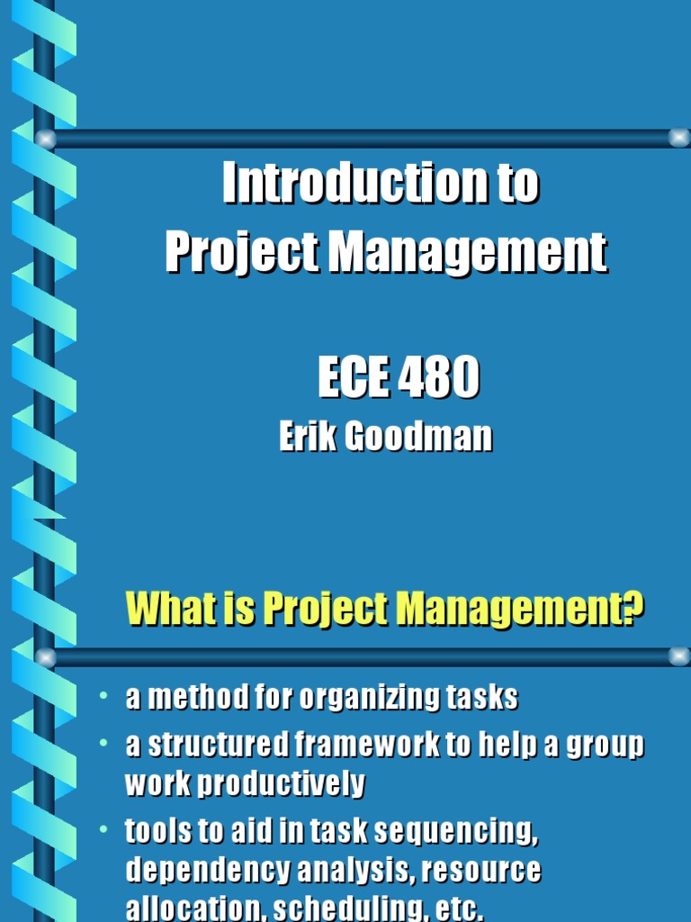 Introduction To Project Management ECE 480 | Download Free PDF ...
