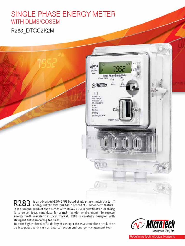Single Phase Energy Meter: R283 - DTGC2K2M | PDF | Voltage | Electrical ...