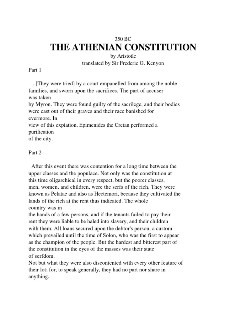Solon's Reforms: Aristotle Provides an In-Depth Analysis of the Ancient ...