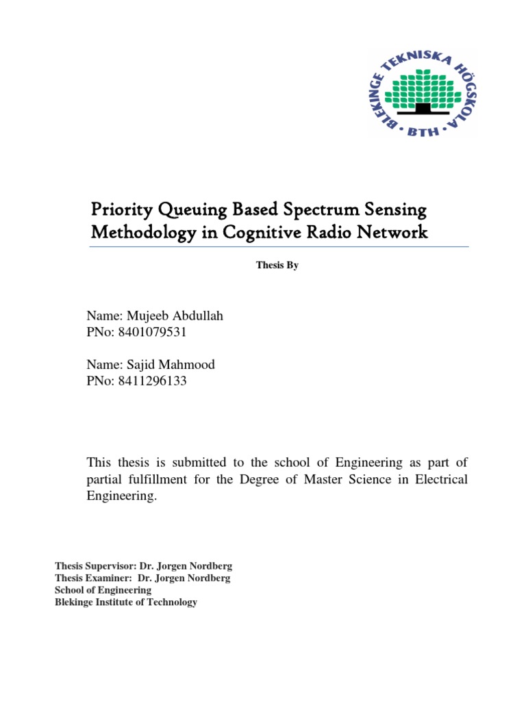 Fulltext01 4 | PDF | Cognitive Radio | Radio Spectrum