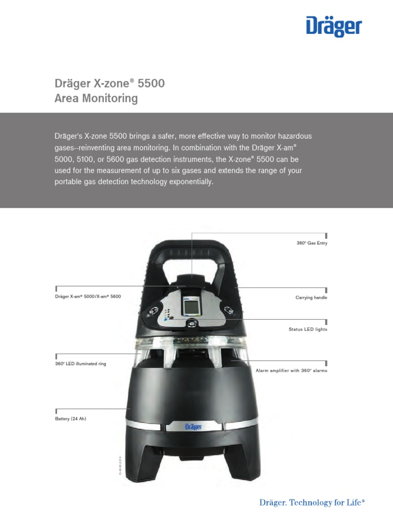 Dräger X-Zone 5500 Area Monitoring: 360° Gas Entry | PDF | Electrical ...