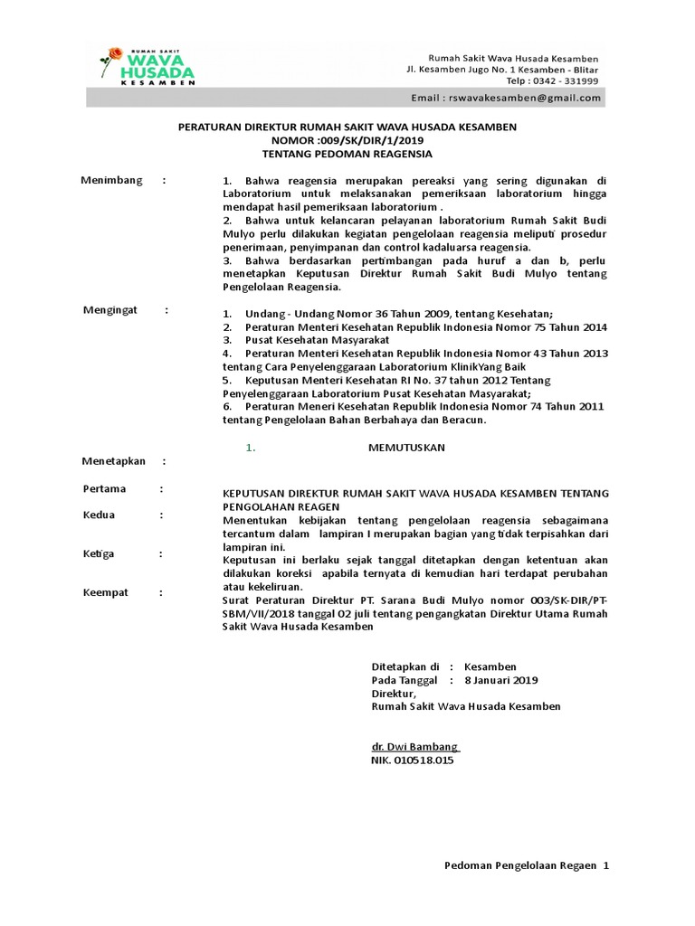 Pedoman Reagensia | PDF