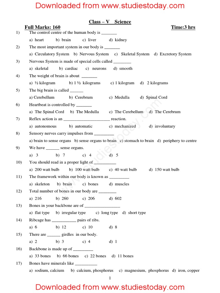 CBSE Class 5 Science or Question Bank | PDF | Moon | Planets