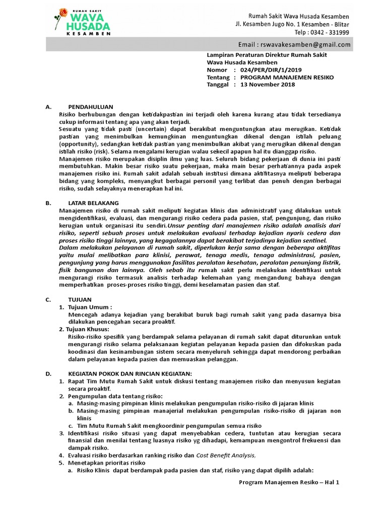 Program Manajemen Resiko | PDF