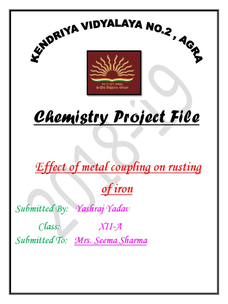 Chemistry Investigatory Project | PDF | Rust | Metals