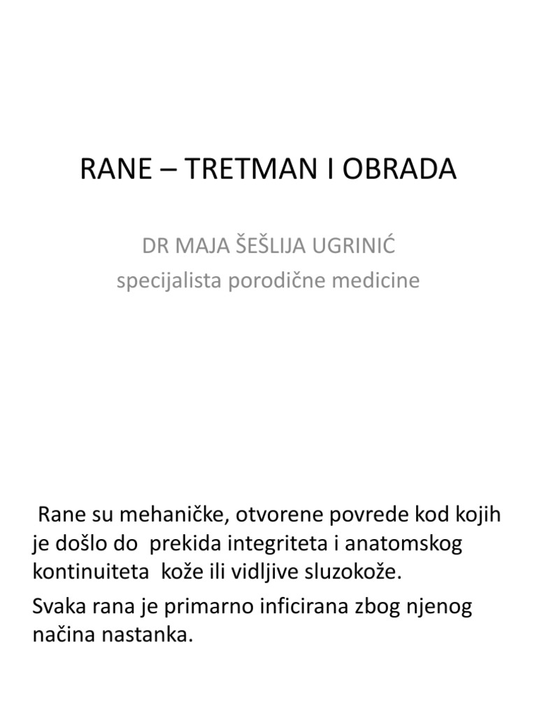 Rane - Tretman I Obrada | PDF