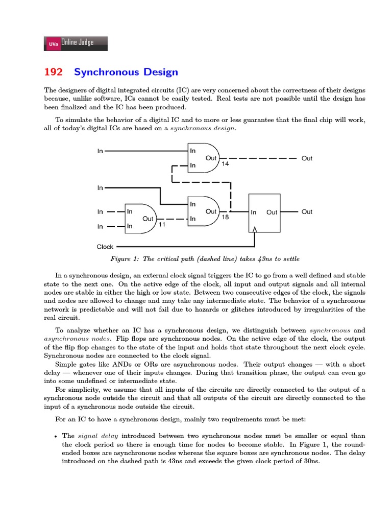 Synchronous Design: Figure 1: The Critical Path (Dashed Line) Takes ...