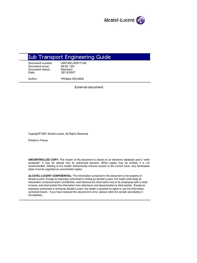 Iub Transport Engineering GuideUMT IRC APP 007149 V06.02 | PDF ...